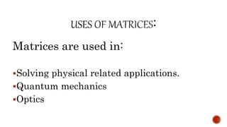 Applications of Matrices in Engineering | PPTX