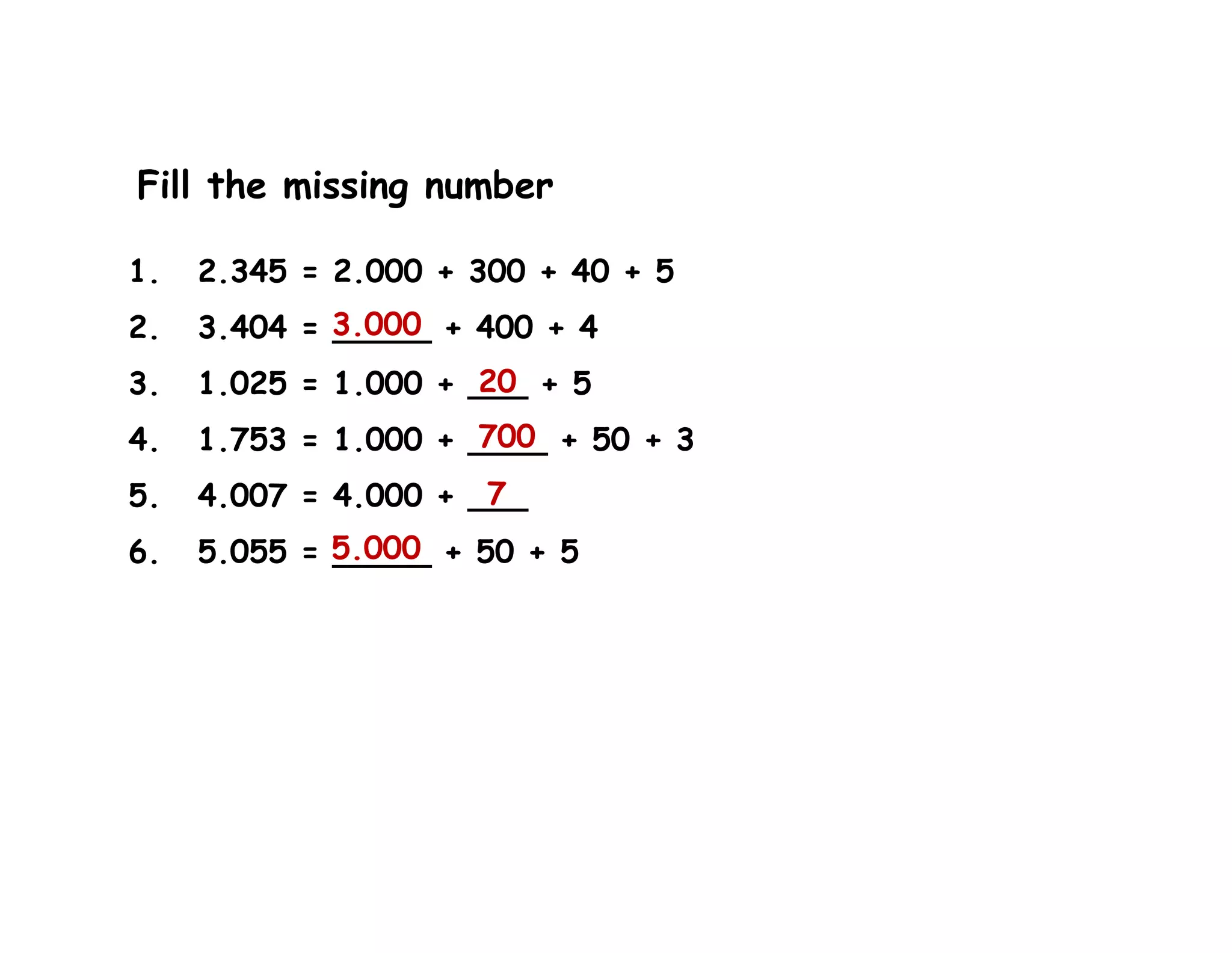Math primary 3 numbers up to 10 000 | PDF