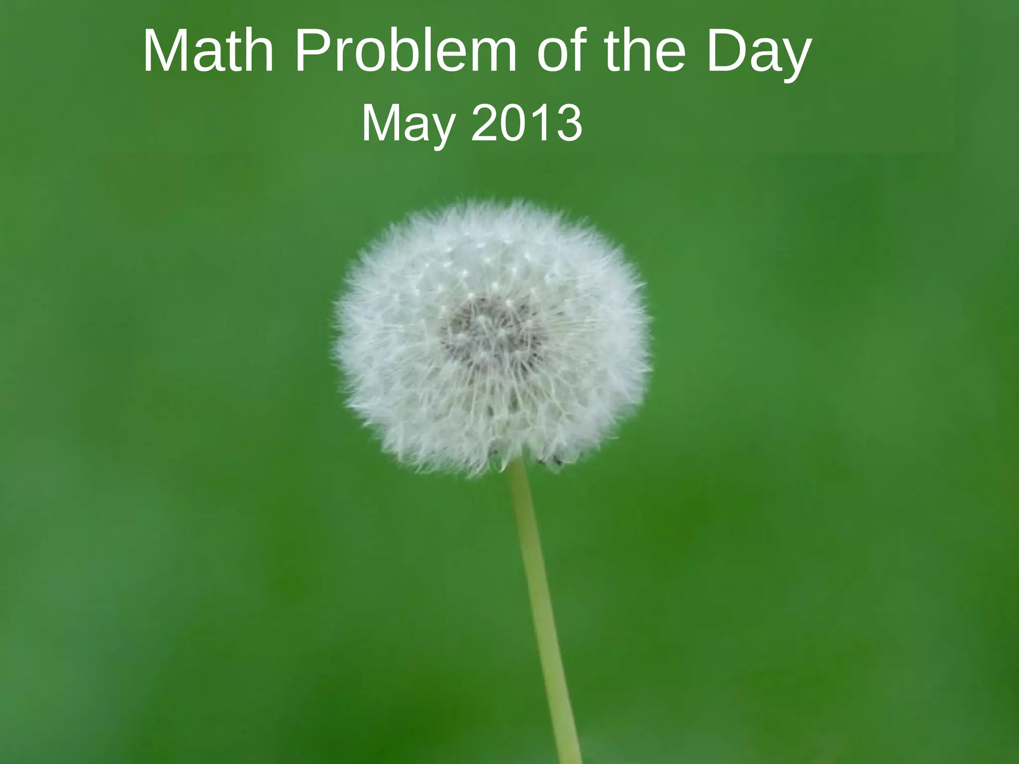 Math problem of the day may | PPT