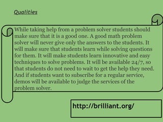 Math problem solver | PPT