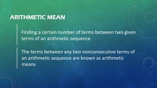 Arithmetic Mean & Arithmetic Series | PPTX