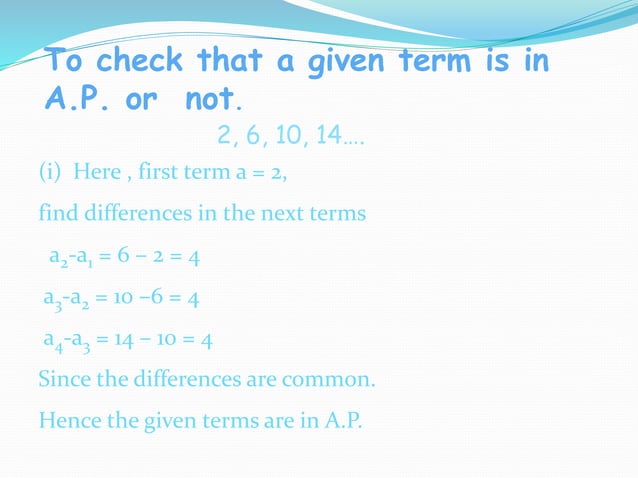 Arithmetic Progression | PPTX