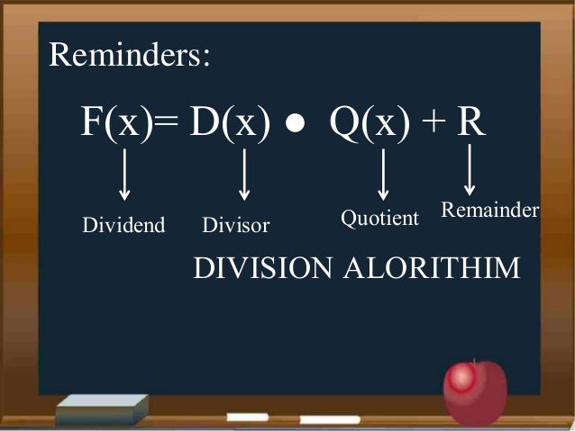 Remainder and Factor Theorem