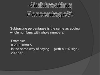 Gr6 Percentage & Decimal Math project | PPTX