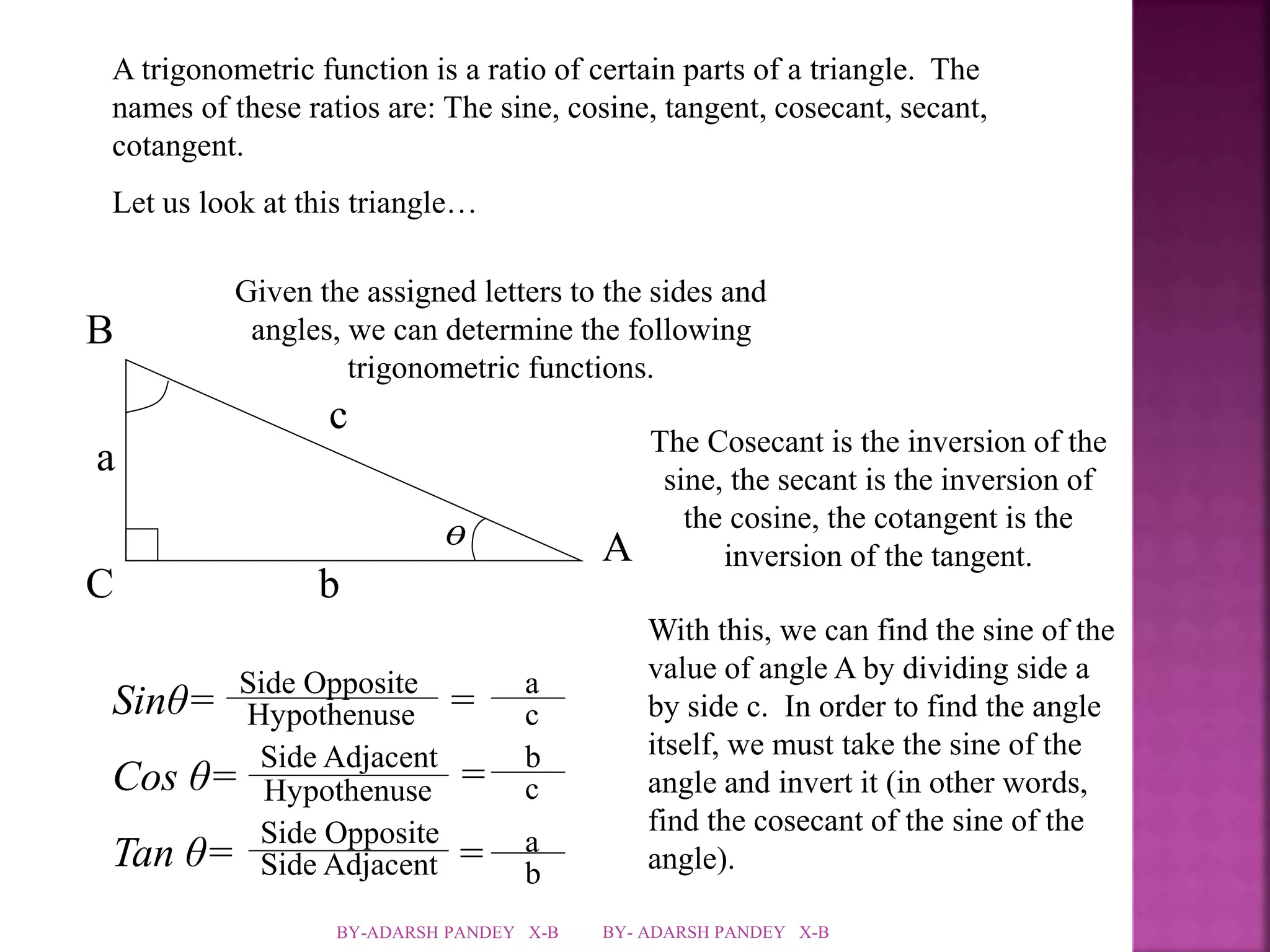 Math project some applications of trigonometry | PPTX