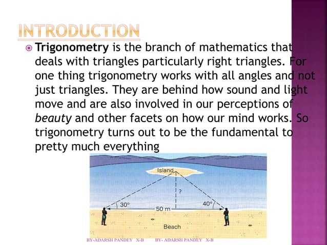 Math project some applications of trigonometry | PPTX | Physics | Science