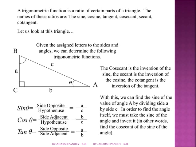 Math project some applications of trigonometry | PPTX | Physics | Science