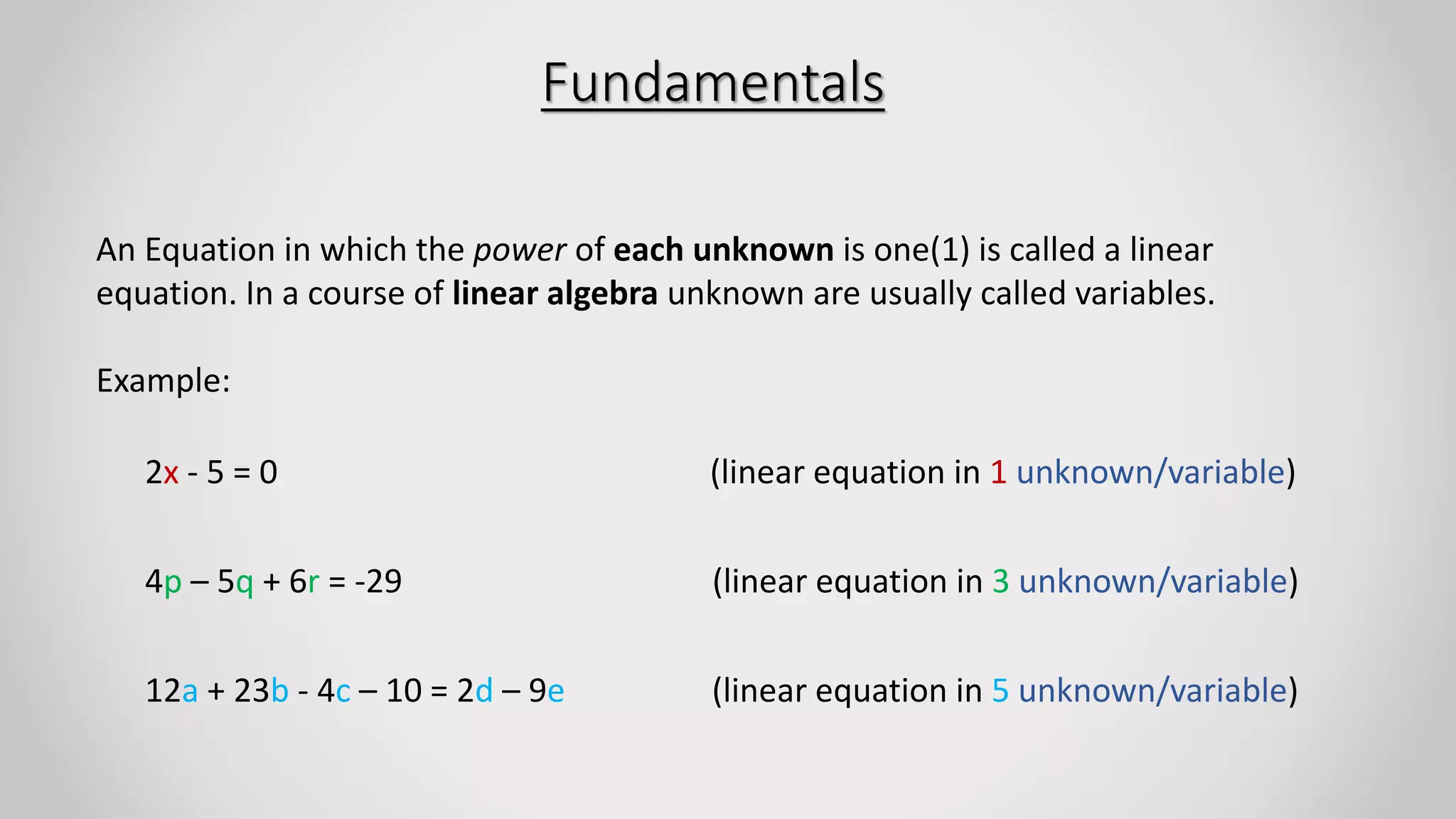 System of linear equation - SLE | PPTX
