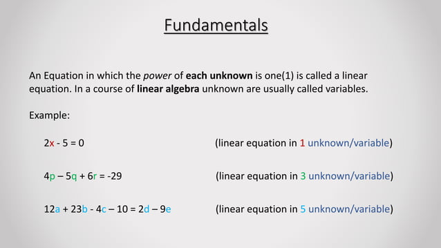 System of linear equation - SLE | PPT