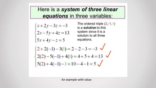 System of linear equation - SLE | PPTX | Physics | Science