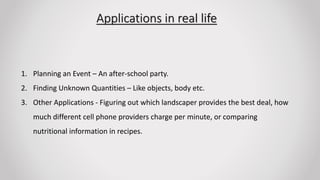 System of linear equation - SLE | PPTX | Physics | Science