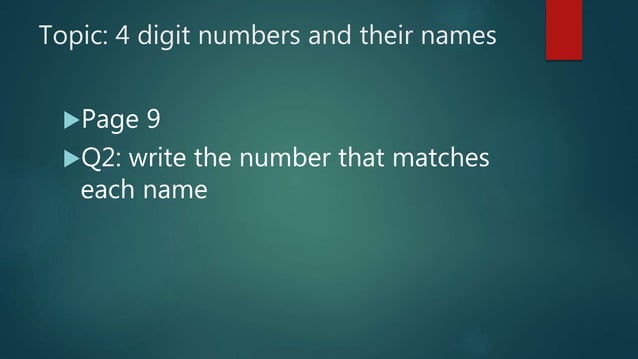 4 digit numbers and their names | PPTX | Physics | Science