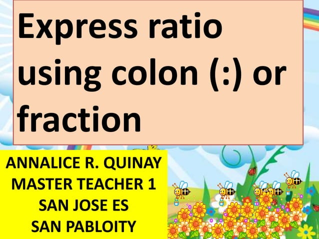 Math q2 w8 lesson 50 expresses ratio using the colon or fraction (1 ...