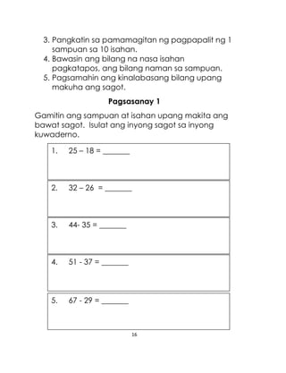 Bilang Sampuan Isahan Quiz Sheet - angbilang