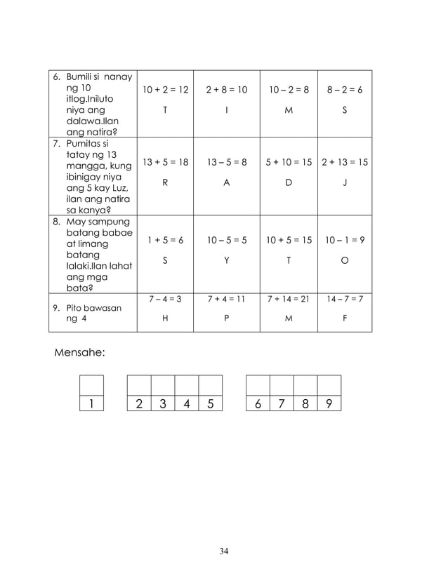 K TO 12 GRADE 1 LEARNING MATERIAL IN MATHEMATICS (Quarter 2) | PDF