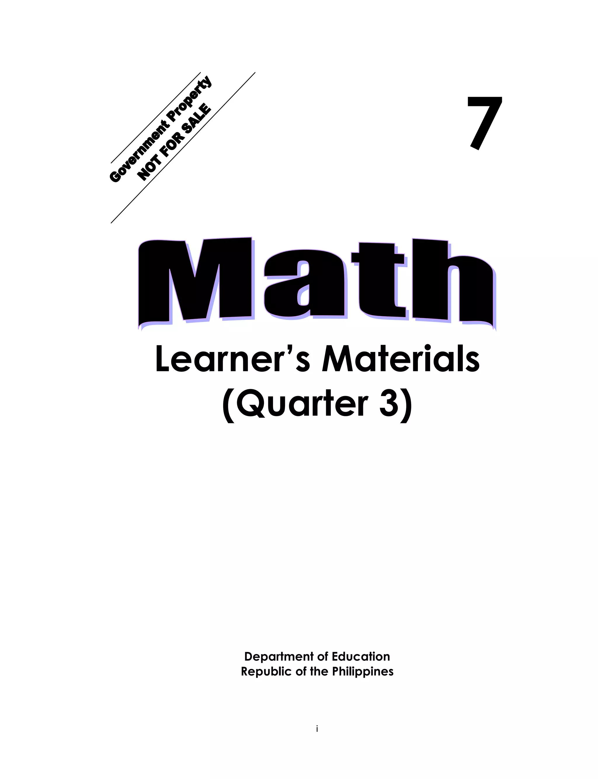 grade 7 Math quarter 3 | PDF