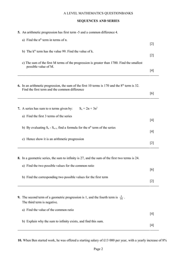 Math (questions -sequences_and_series) | DOC