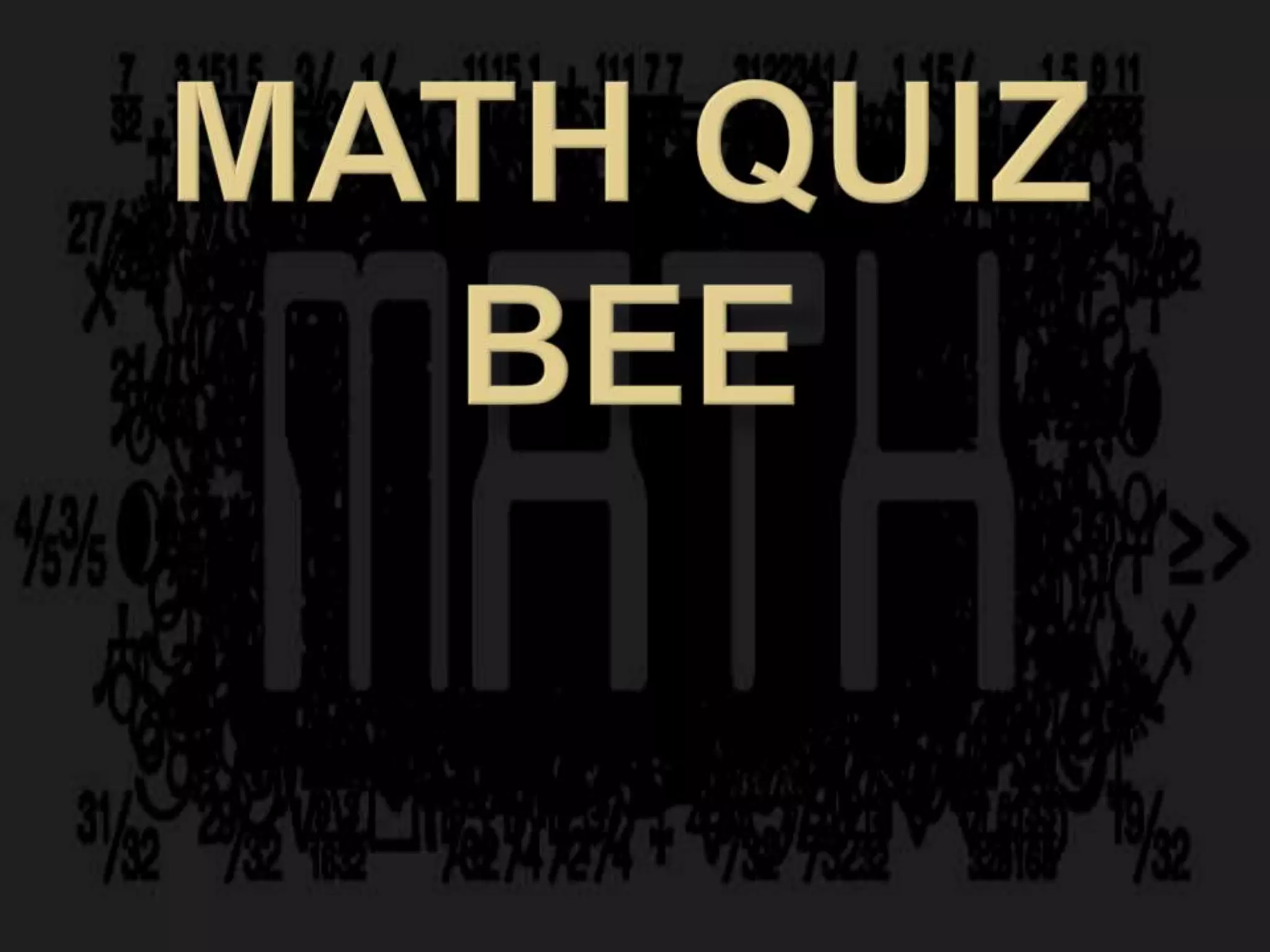 Math quiz bee | PPTX