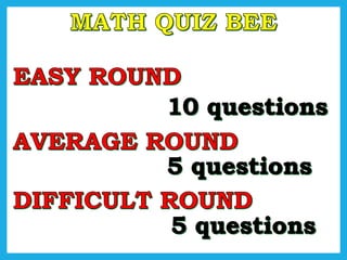 School-based Mathematics Quiz Bee for Grade 7 | PPT