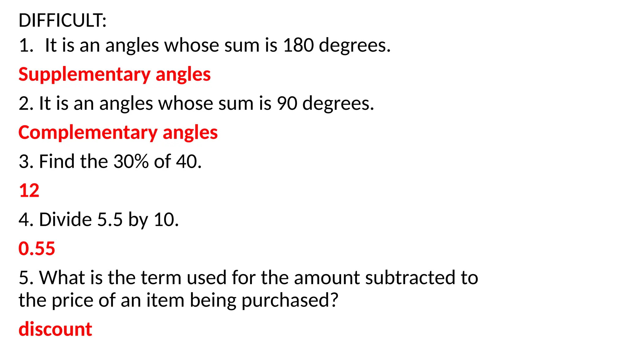 Mathematics Quiz Bee in Mathematics Week | PPT
