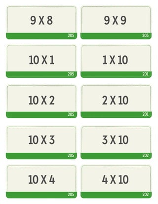 Math Quiz Cards | PDF