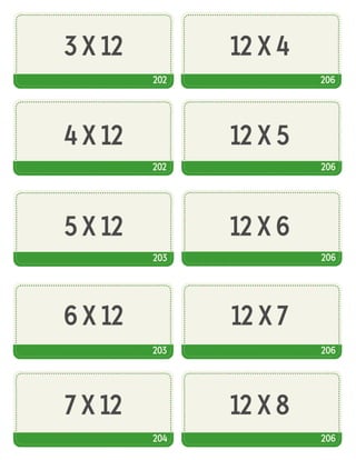 Math Quiz Cards | PDF