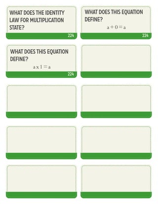 Math Quiz Cards | PDF