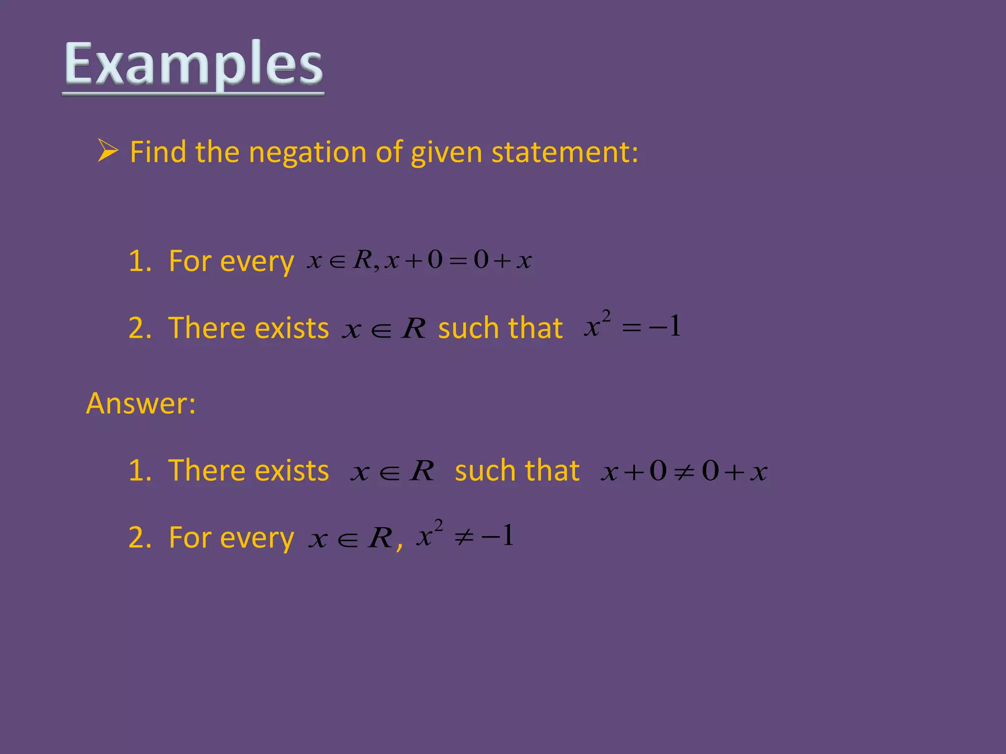 Quantifier And their Negation | PPTX