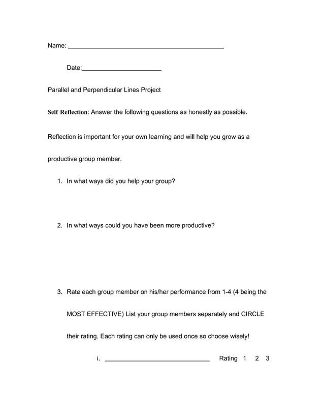 Math reflection | DOC