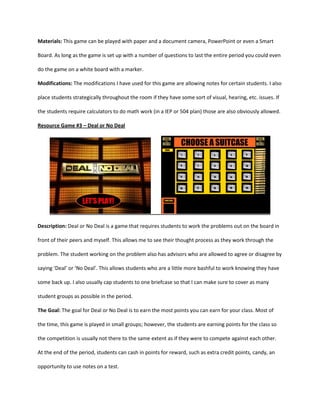 Math Resource Portfolio | PDF