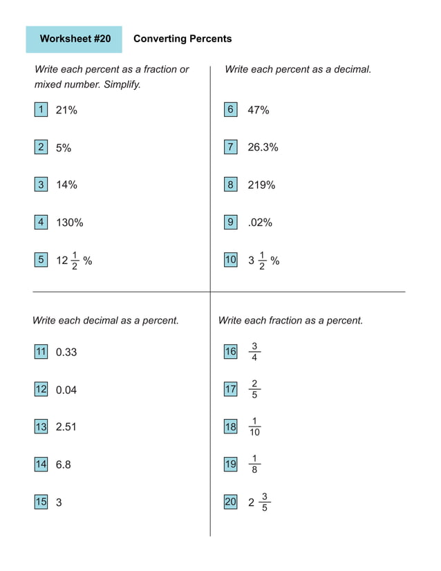 Whole Numbers, Fractions, Decimals, Ratios & Percents, Statistics, Real ...