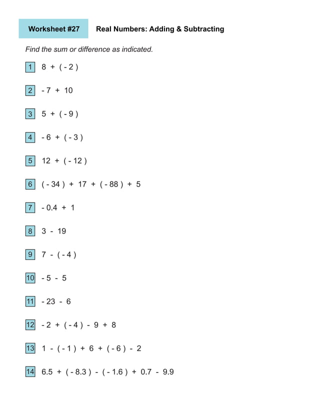 Whole Numbers, Fractions, Decimals, Ratios & Percents, Statistics, Real ...