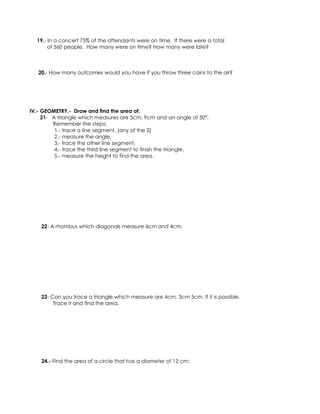 Math review for 4th period exam | PDF