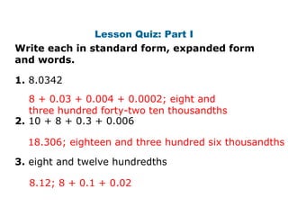 Math review for interim 1 | PPT