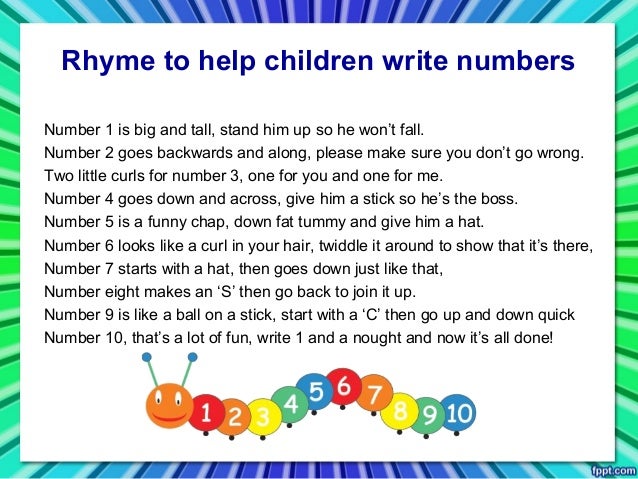 Rhymes For Teaching How To Write Numbers Rhymes For Teaching How To Write Numbers
