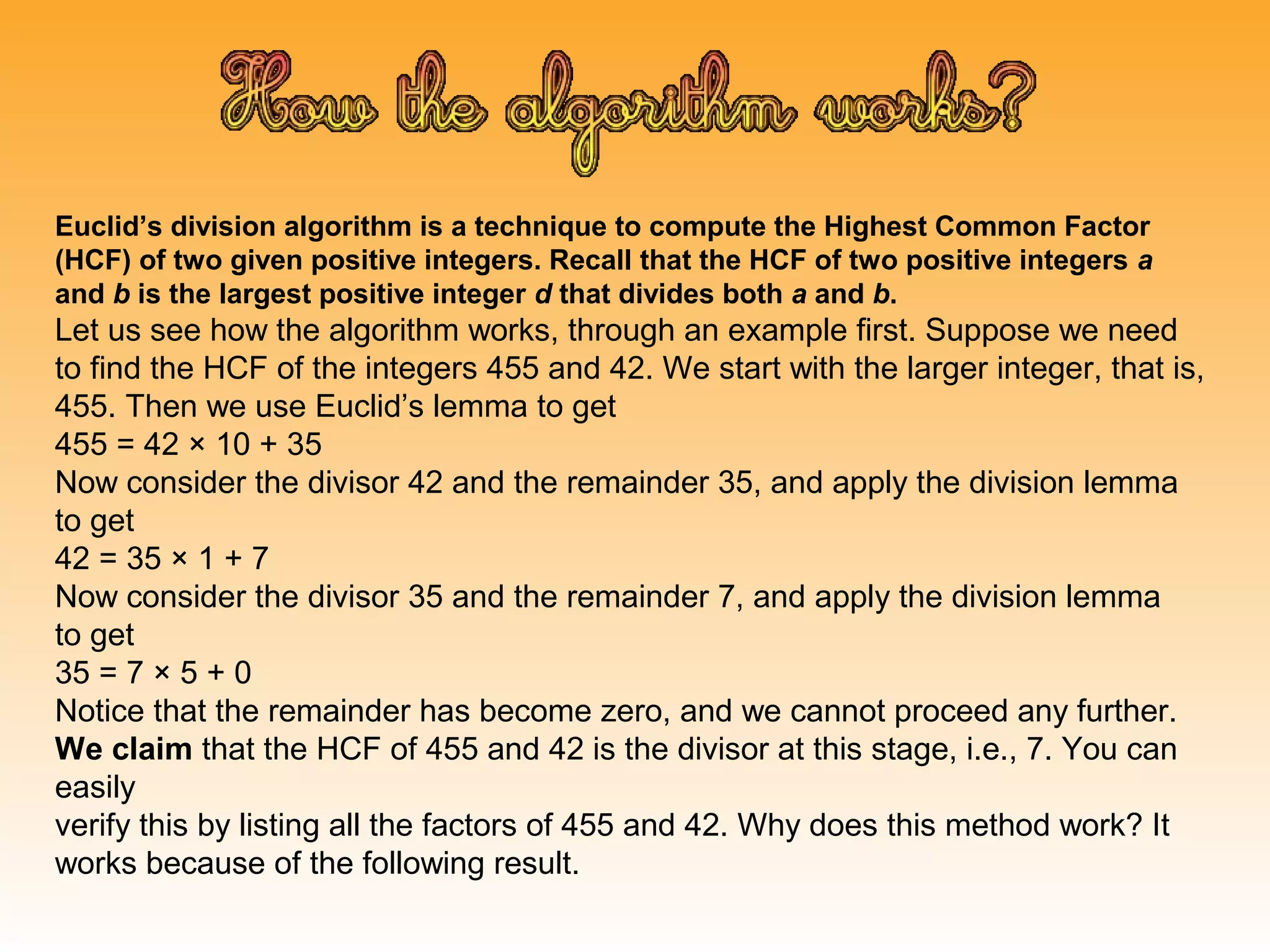 euclids division lemma | PPT