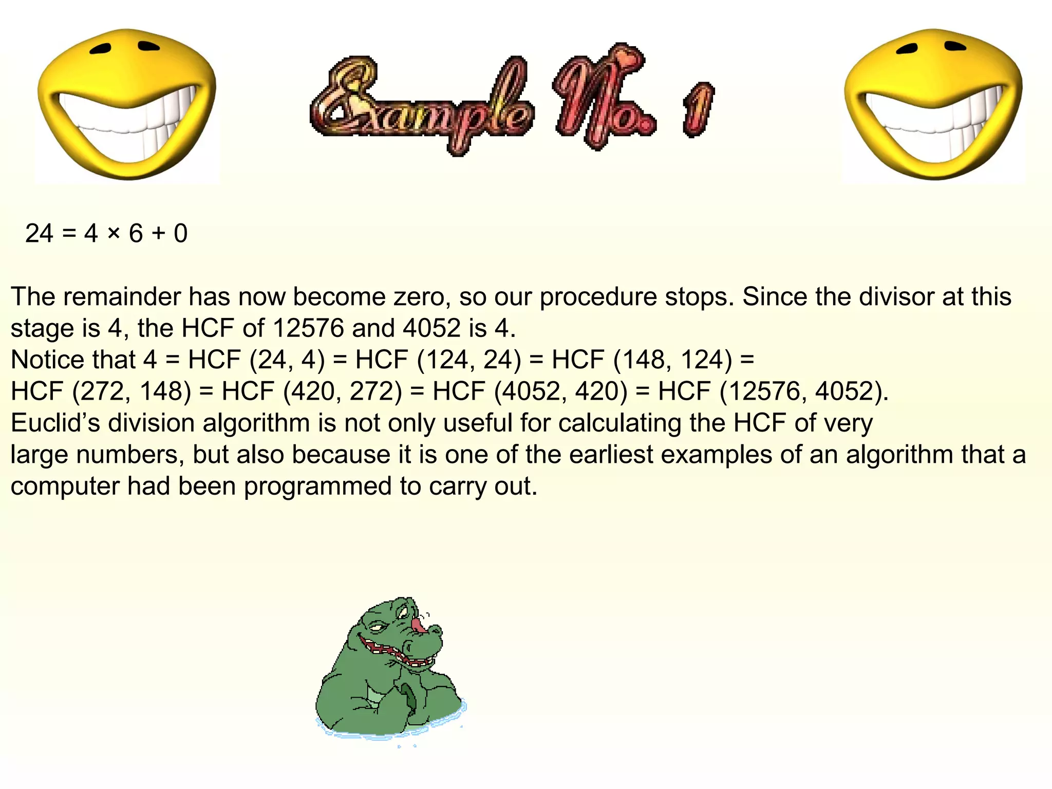 euclids division lemma | PPT | Technology & Computing