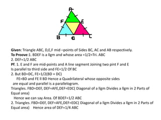 Area of llgm and triangles | PPT