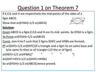 Area of llgm and triangles | PPT