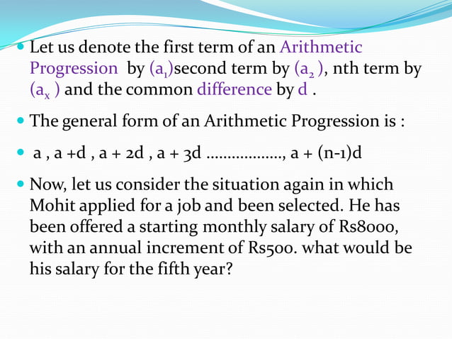 ARITHMETIC PROGRESSIONS | PPTX