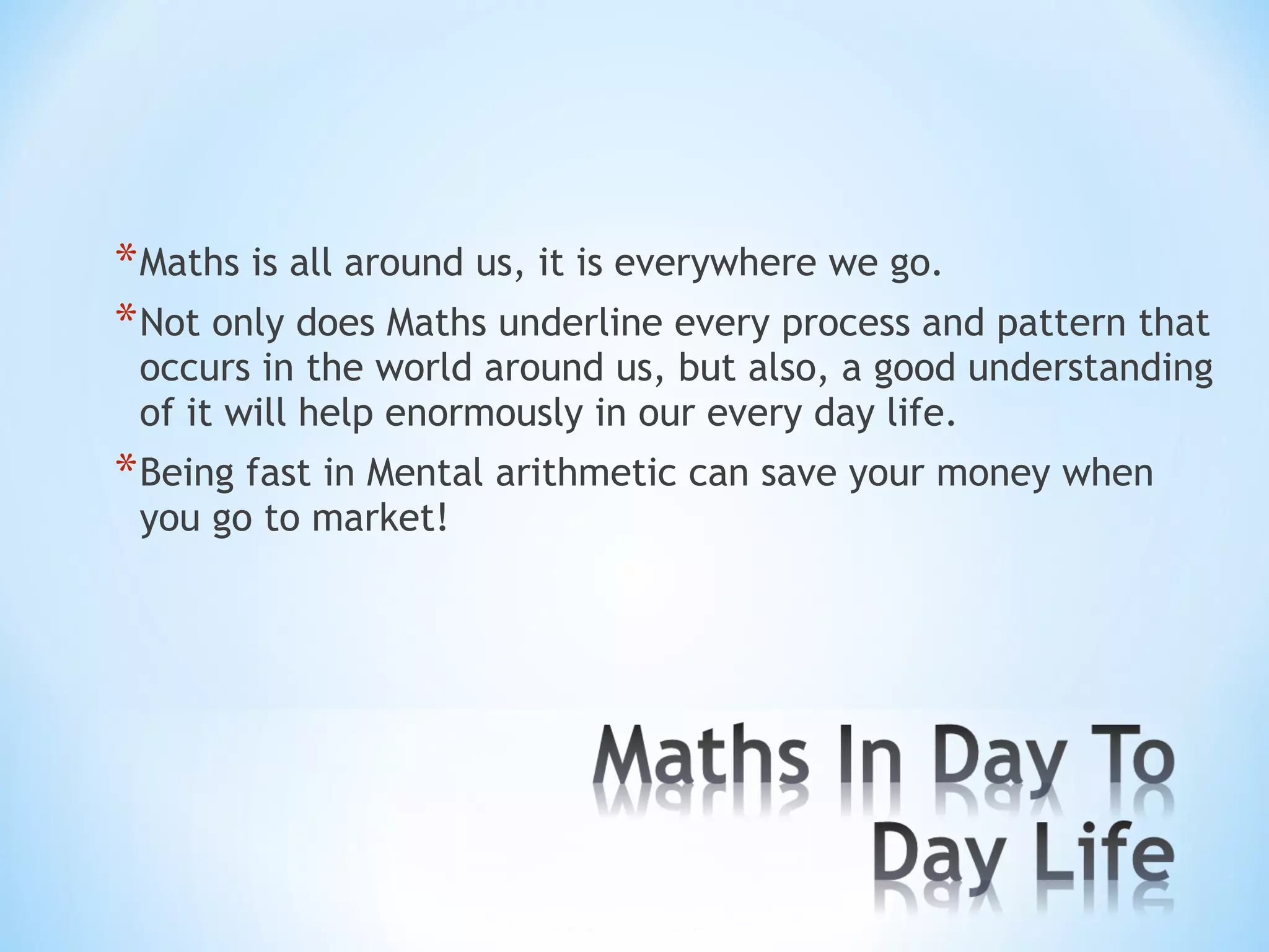 Math in daily life | PPT