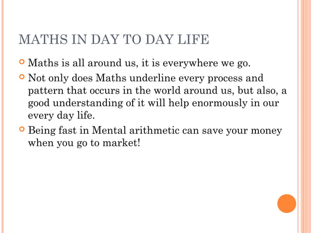 Mathematics in our daily life. | PPT