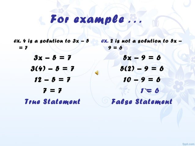 Linear Equation In one variable class 7 | PPT