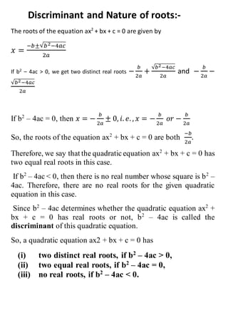 Maths Project Quadratic Equations | DOCX