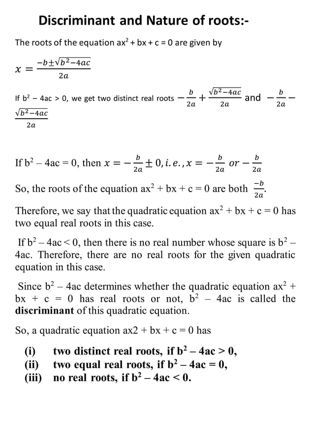 Maths Project Quadratic Equations | DOCX | Physics | Science