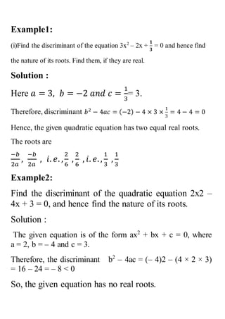 Maths Project Quadratic Equations | DOCX