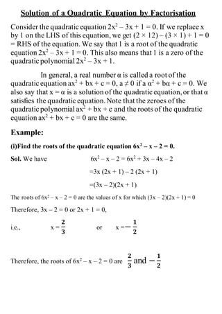 Maths Project Quadratic Equations | DOCX