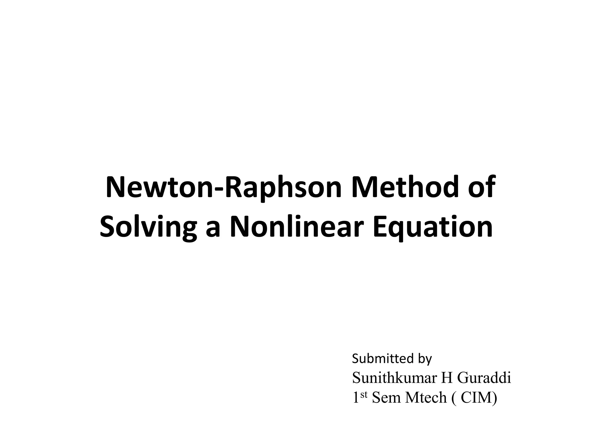 Newton-Raphson Method | PPT