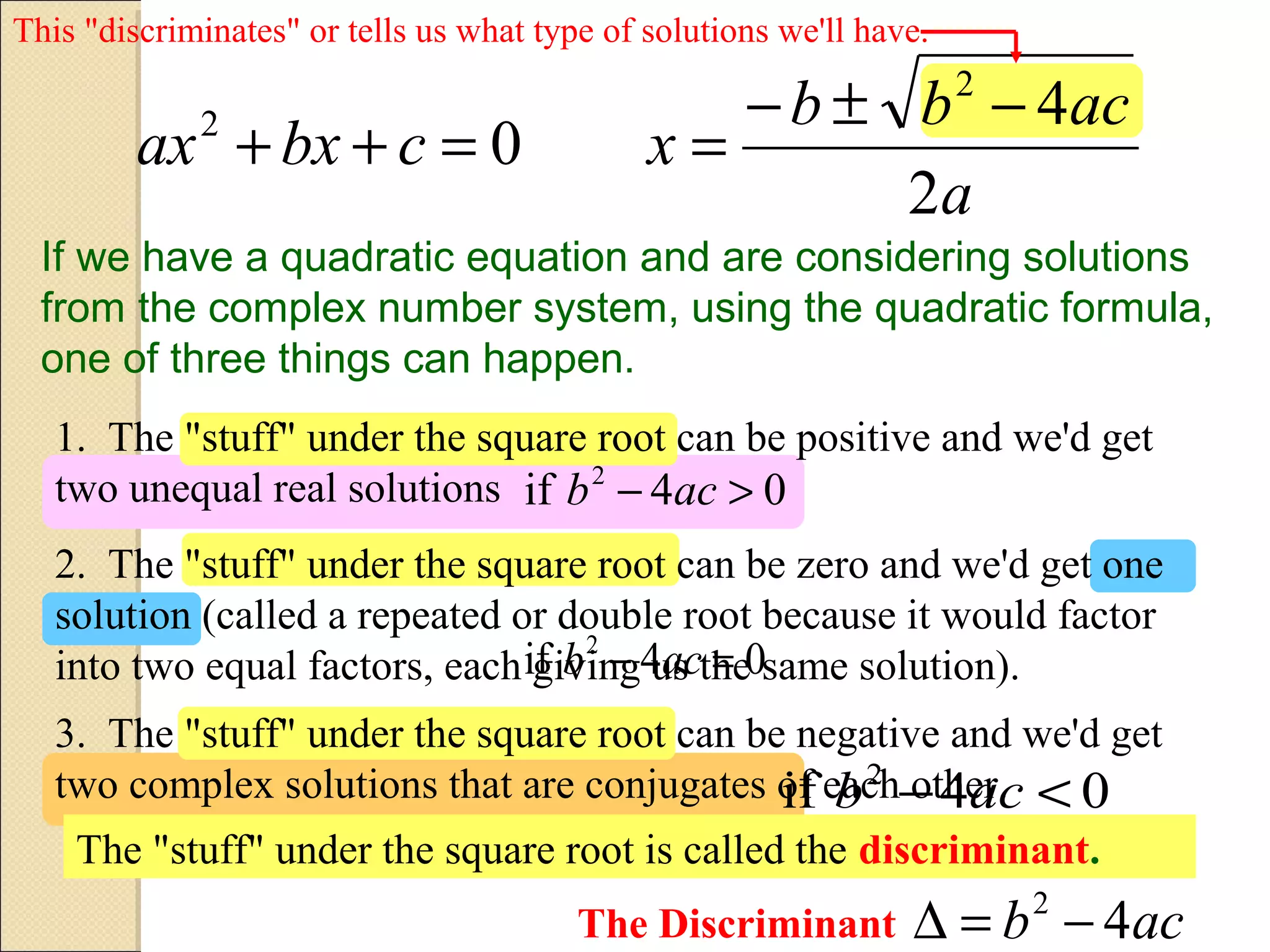 Complex numbers And Quadratic Equations | PPT