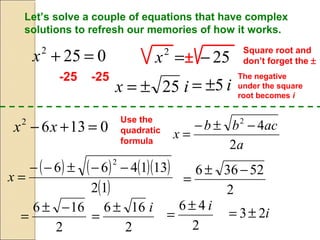 Complex numbers And Quadratic Equations | PPT